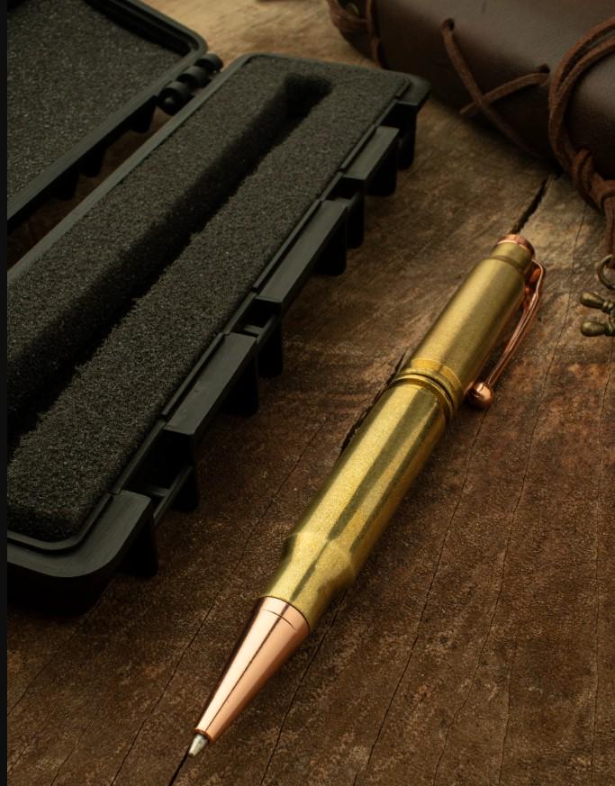 Real .308 Bullet Casing Twist Pen - Polished Brass – Outlaw Geek Shop